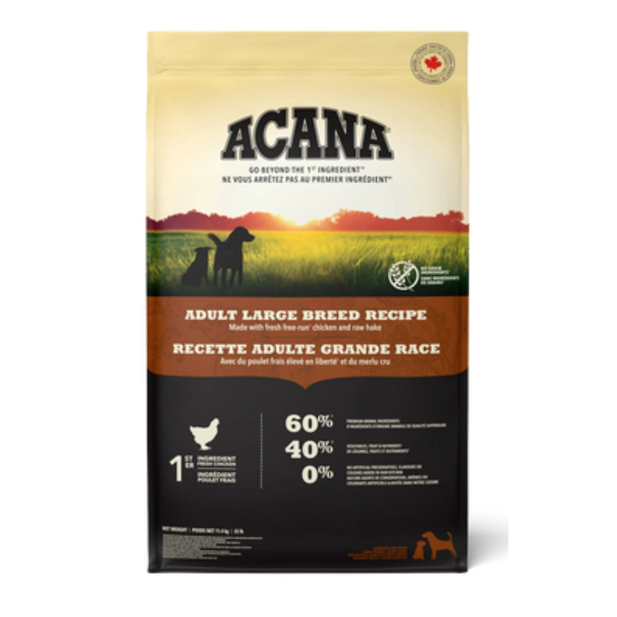 Acana | Adult Large Breed Recipe | Chicken and Raw Hake Dog Food ...