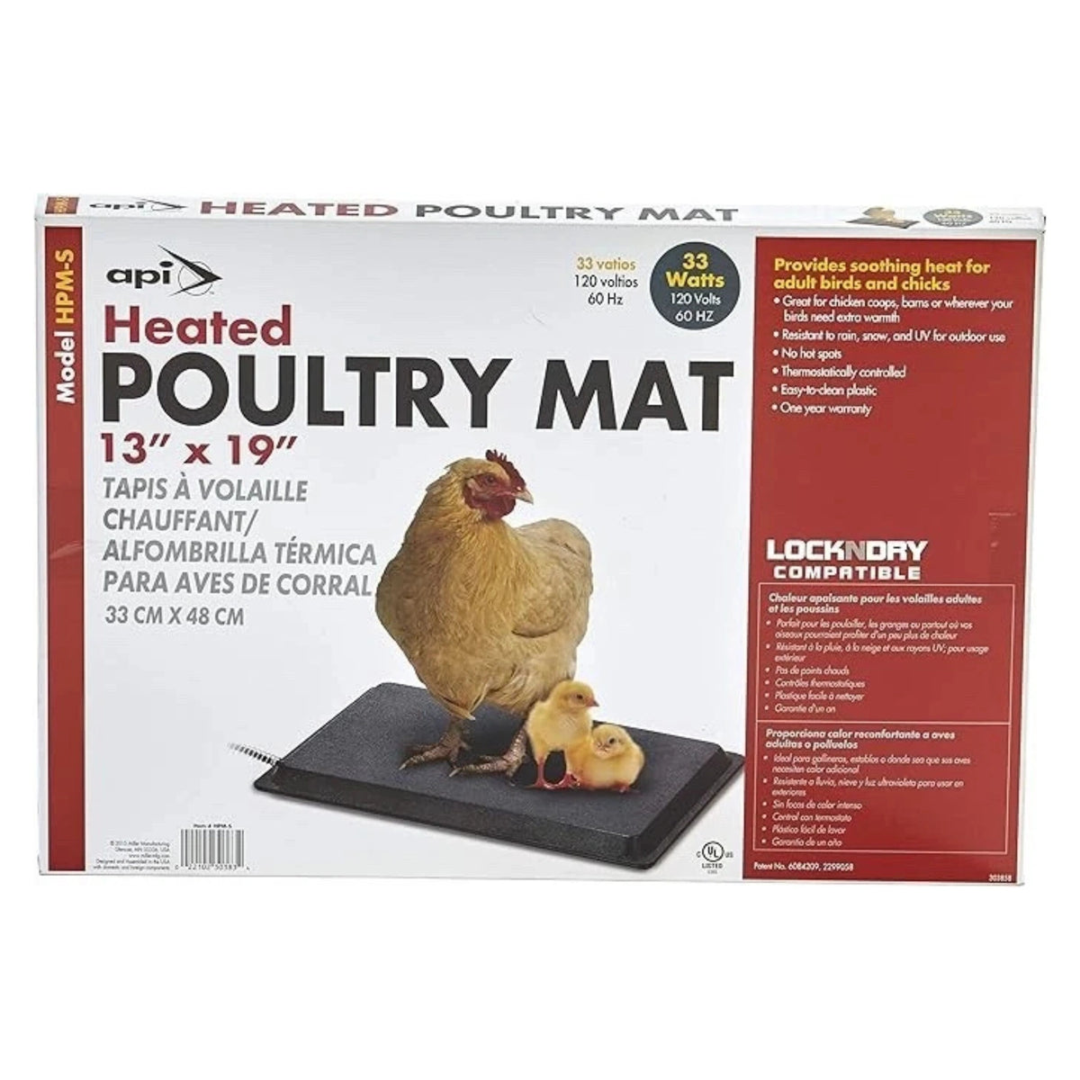 Heated Poultry Mat | 13" x 19" | Indoor/Outdoor Use | API HPM-S ...