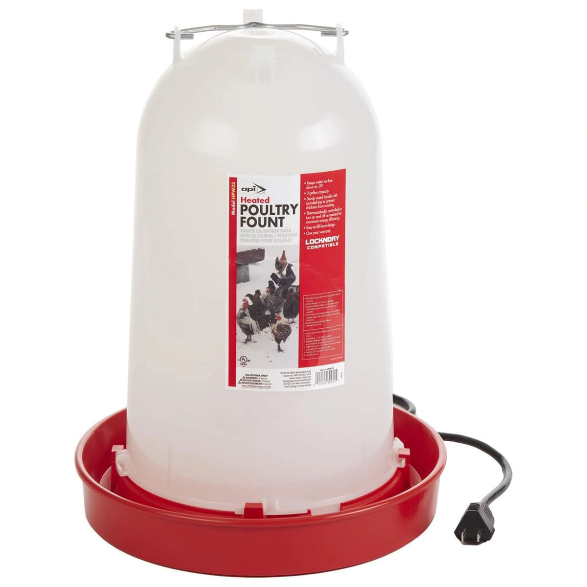 Chicken Waterer | 3 Gallon Heated Poultry Waterer | API – Purity Feed