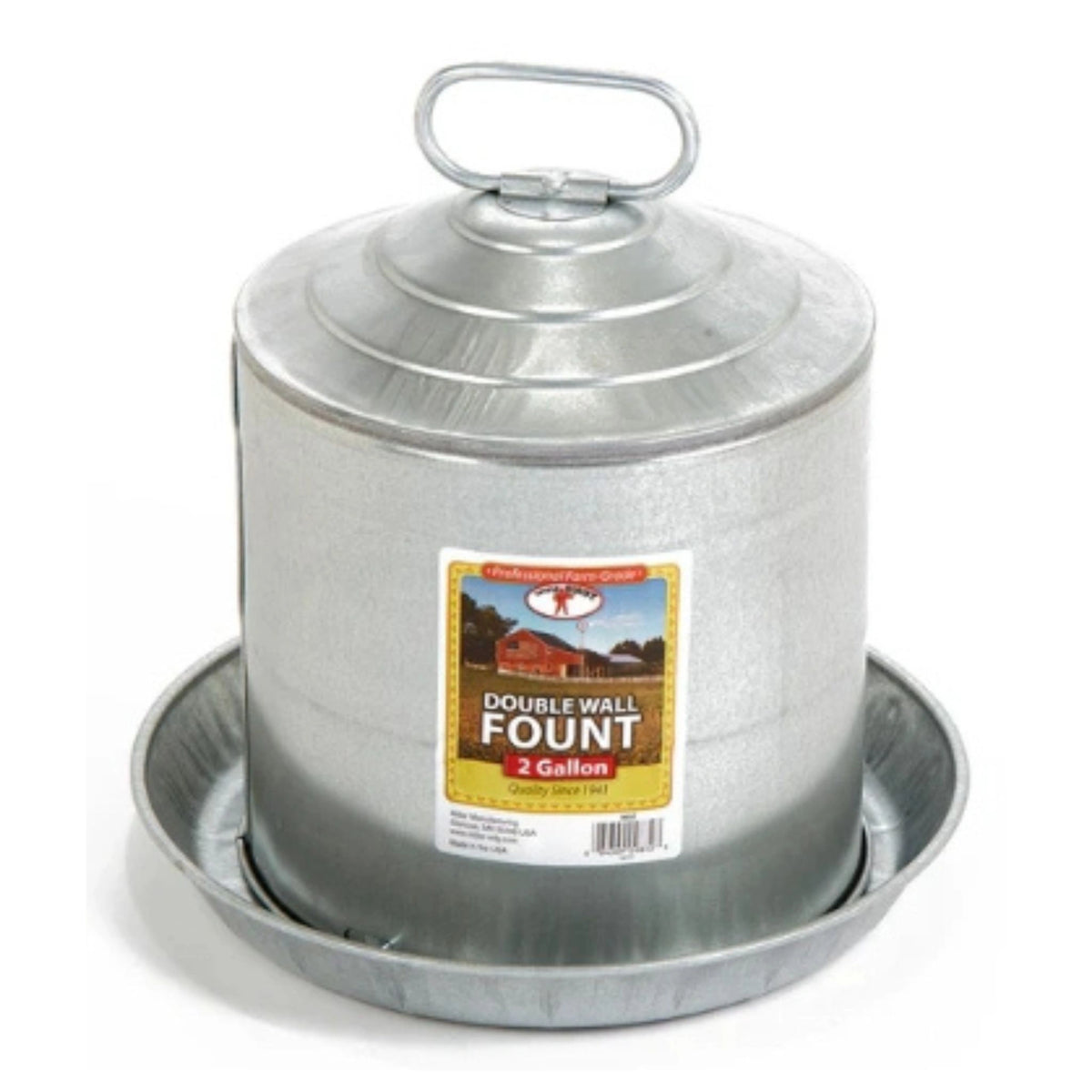Chicken Waterer | Double Wall Metal Poultry Fount | Little Giant ...