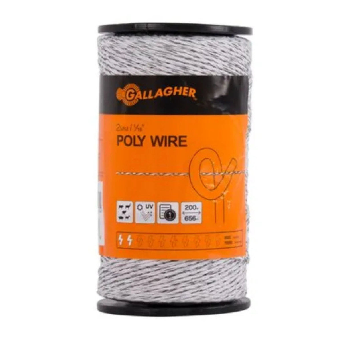 Electric Fencing | 2mm Poly Wire | 6 Strand | 200 Metre Roll | Gallagh ...